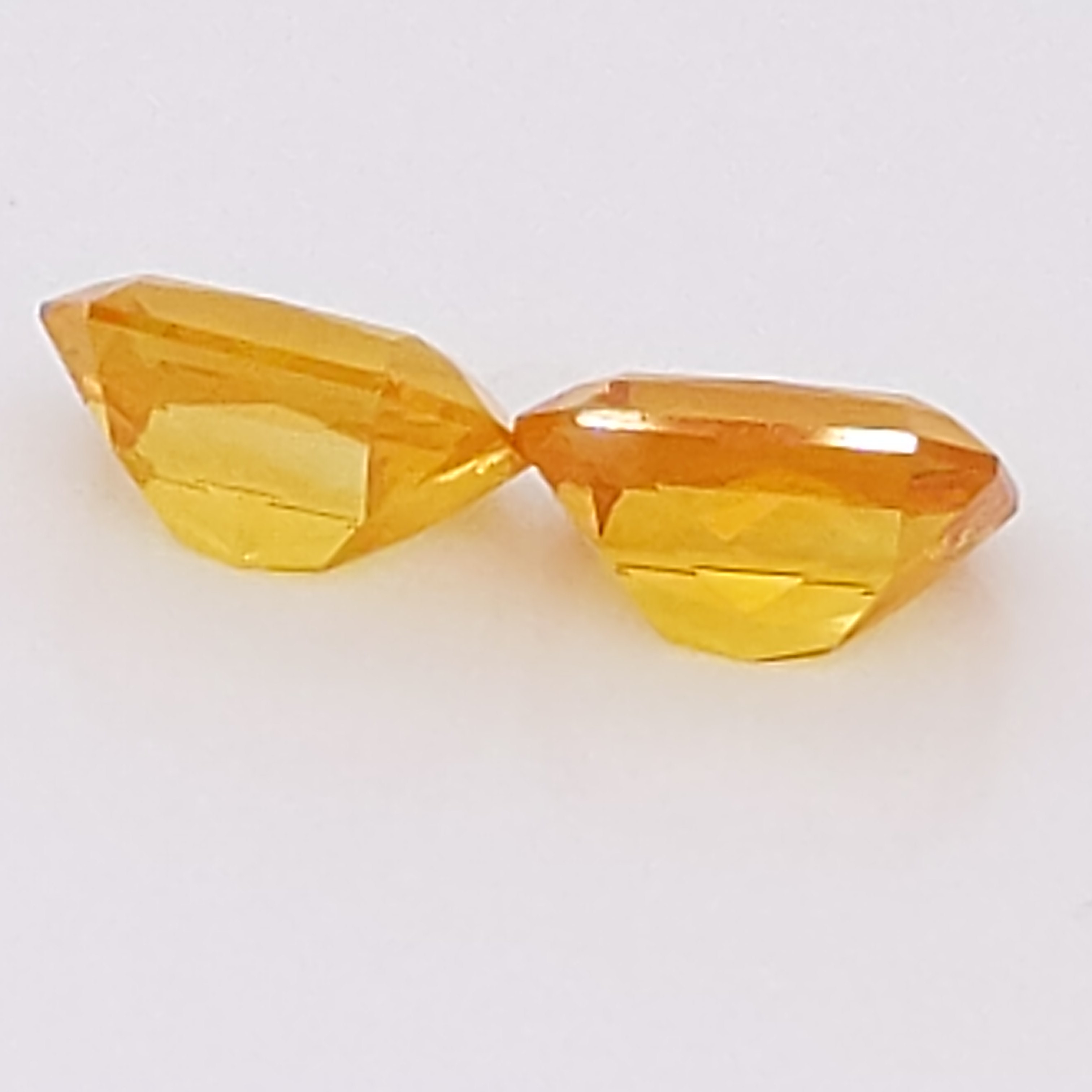 Sri Lanka Yellow Radiant Emerald Cut Sapphire Pair 2.45cts 7x5mm ...