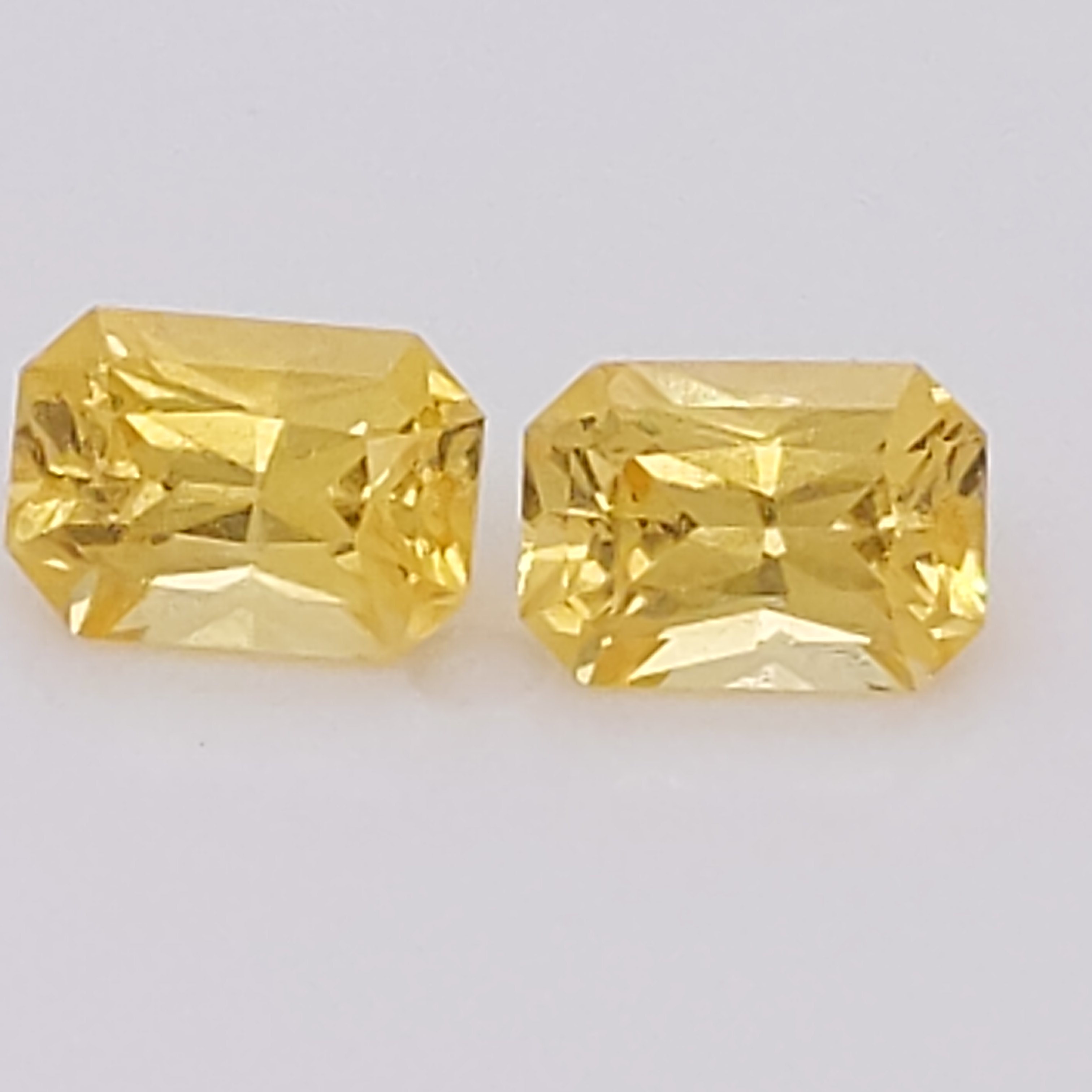 Sri Lanka Yellow Sapphire Emerald Radiant Matched Pair 6.5x4.5mm 2.00 ...